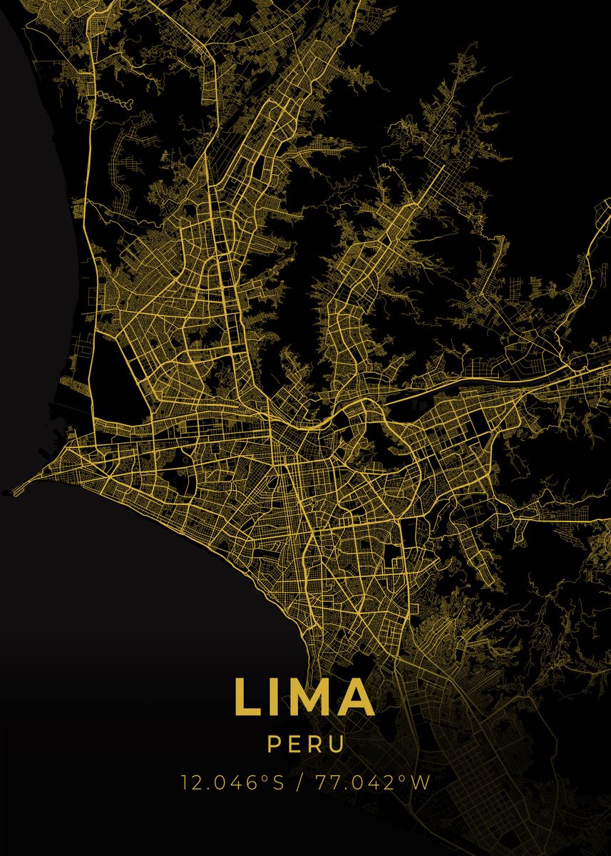 'Lima Peru' Poster, picture, metal print, paint by Conceptual ...