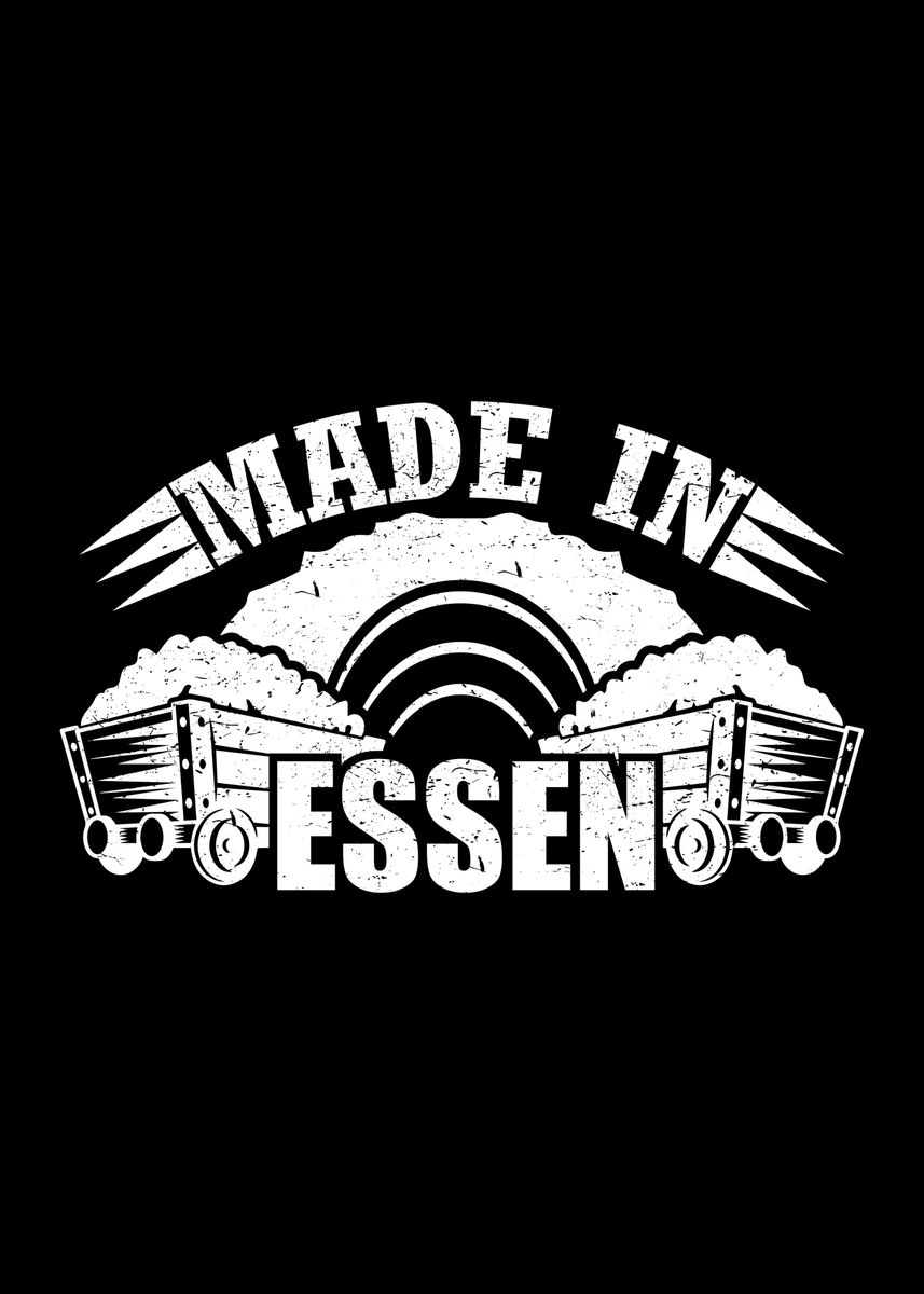 'Made in Essen Gift Idea' Poster, picture, metal print, paint by ...
