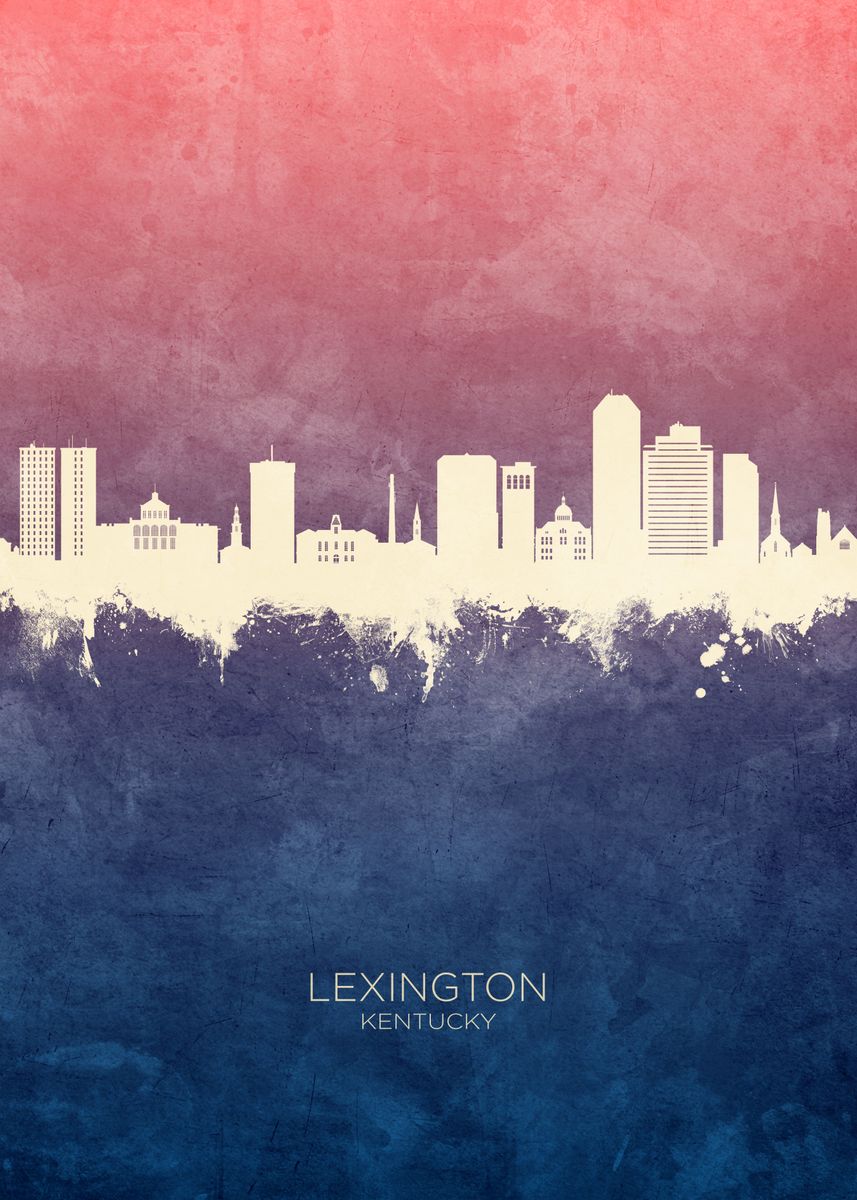 'Lexington Skyline Kentucky' Poster, picture, metal print, paint by ...