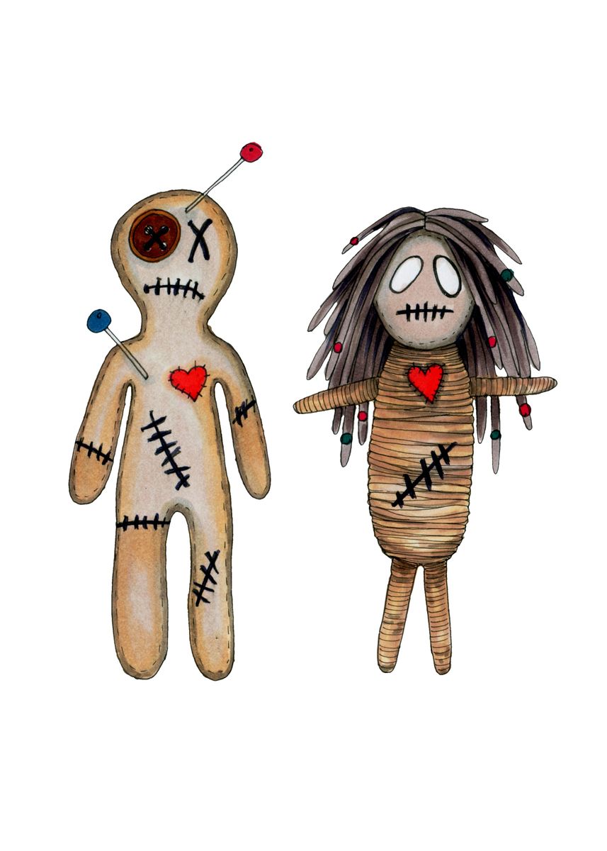 'Voodoo Doll Couple' Poster, picture, metal print, paint by Ralph ...