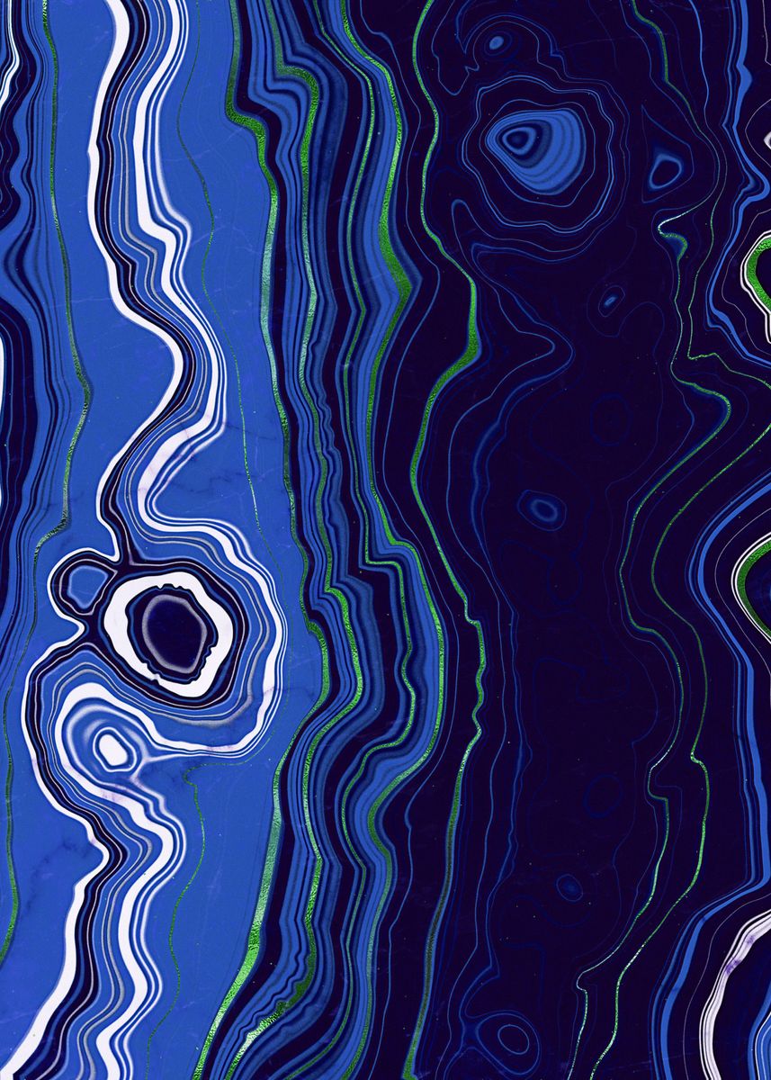 'Blue Malachite Texture 07' Poster, picture, metal print, paint by ...
