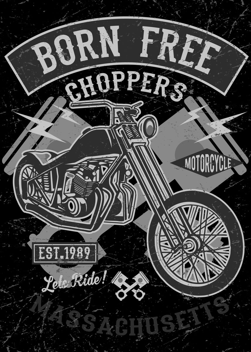 'Choppers' Poster, picture, metal print, paint by XiKu Fang | Displate