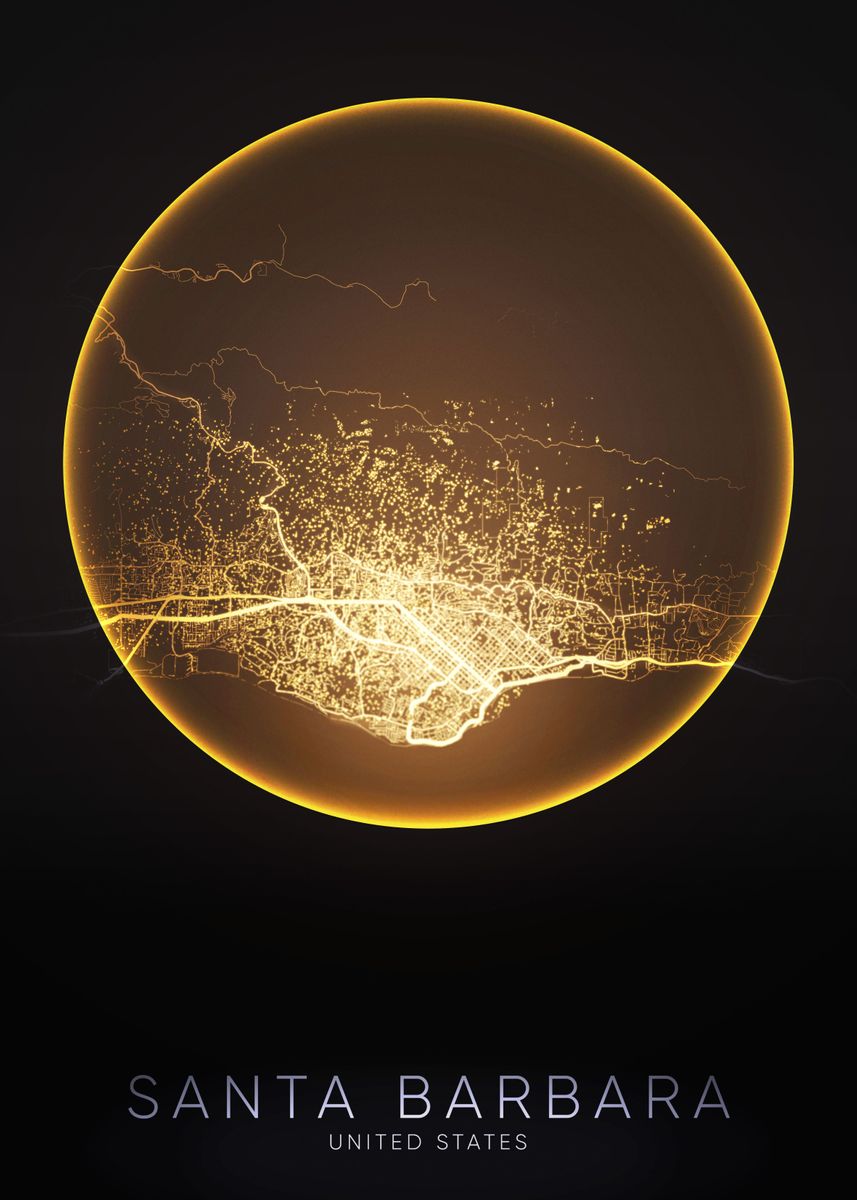 'santa barbara' Poster, picture, metal print, paint by SplashDesign ...