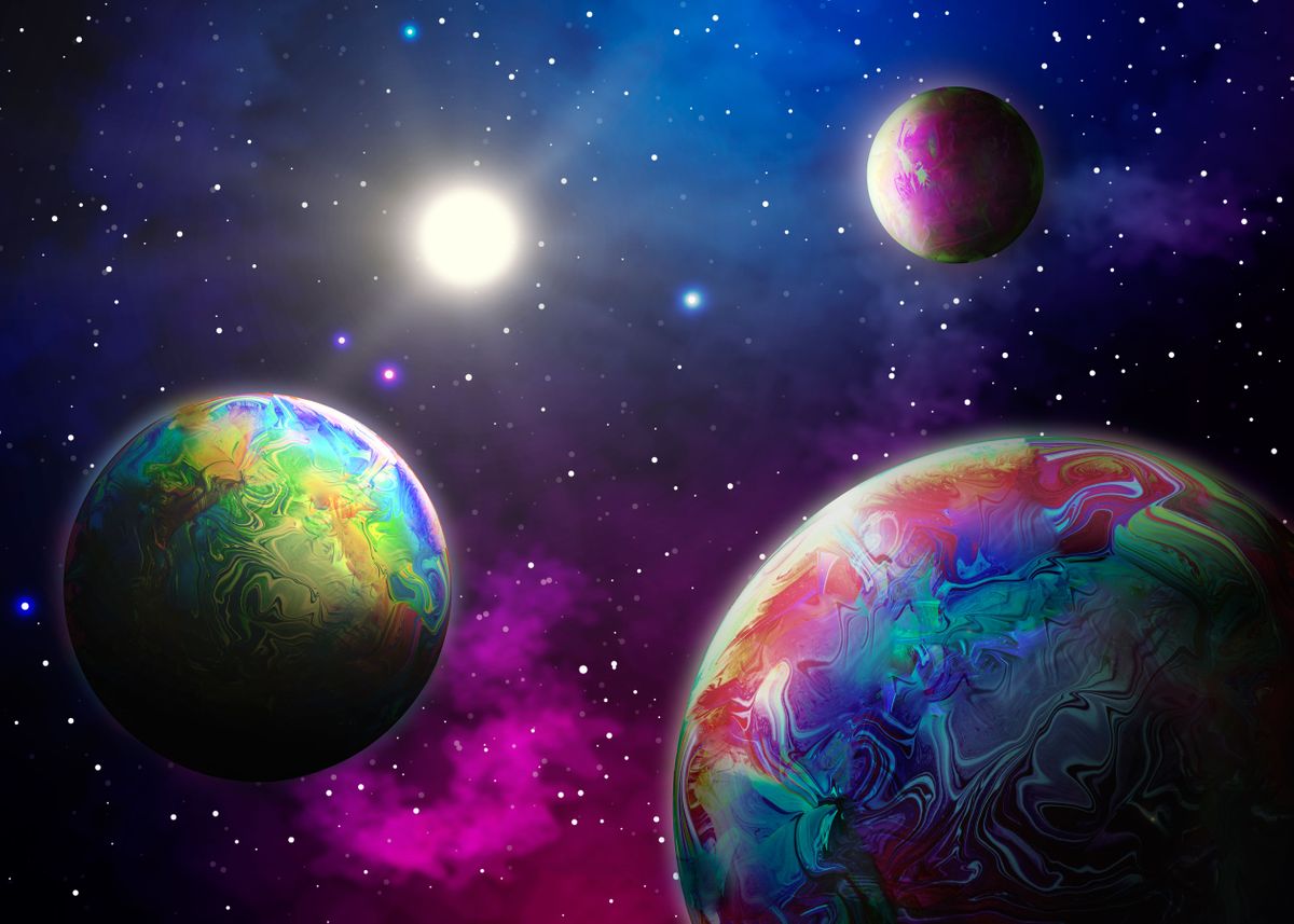 ' Surreal planets ' Poster by Queensy Collin | Displate