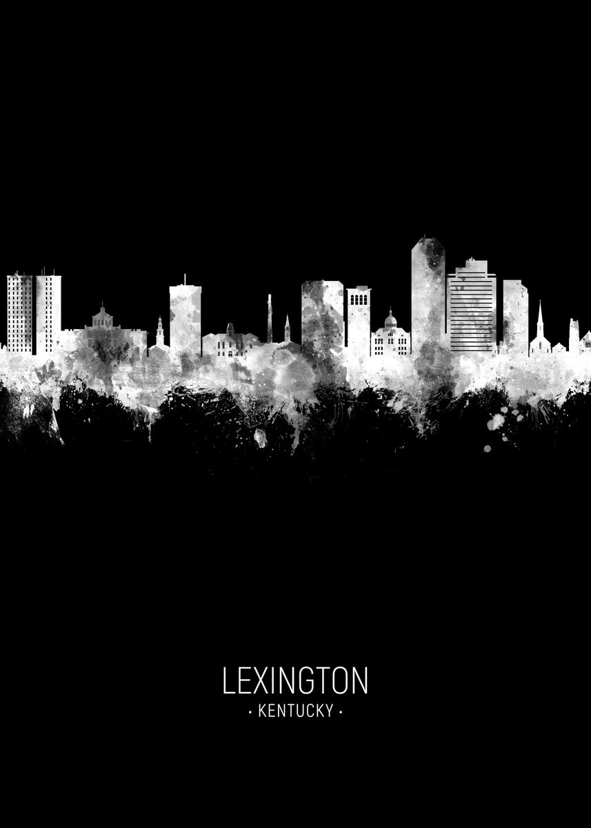 'Lexington Skyline Kentucky' Poster by Michael Tompsett | Displate