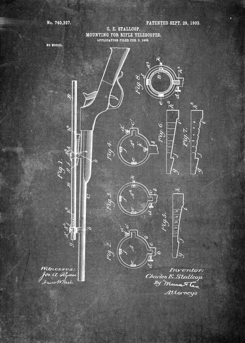 'Rifle Patent II' Poster by Mr Maker | Displate