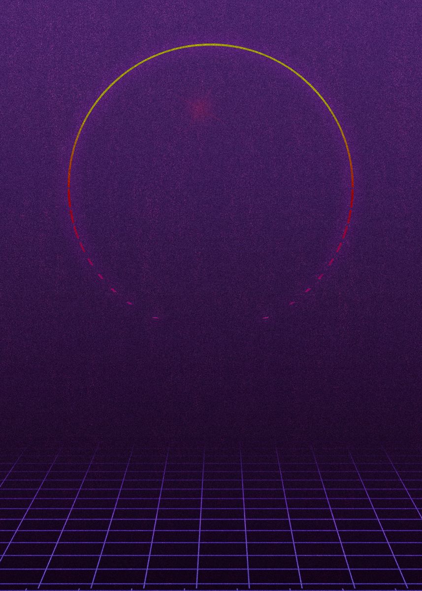 'Outrun Sun Minimal outline' Poster, picture, metal print, paint by ...