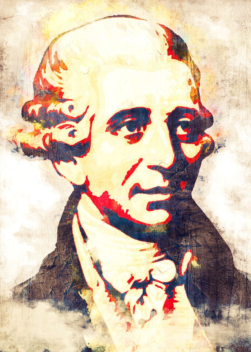 'Joseph Haydn ' Poster, picture, metal print, paint by Filip Hellman ...
