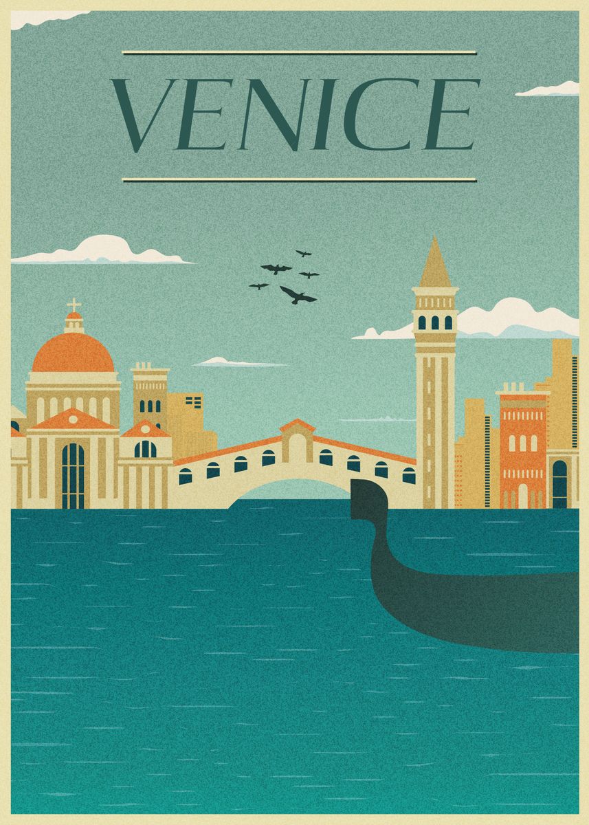 'Venezia Venice Landscape' Poster, picture, metal print, paint by ...