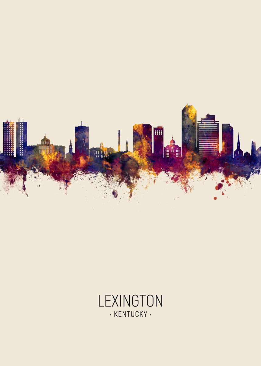 'Lexington Skyline Kentucky' Poster by Michael Tompsett | Displate