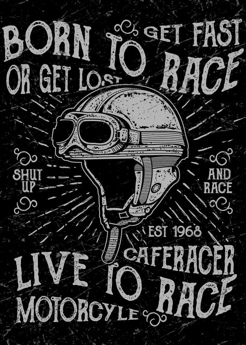 'Born to Race' Poster, picture, metal print, paint by XiKu Fang | Displate