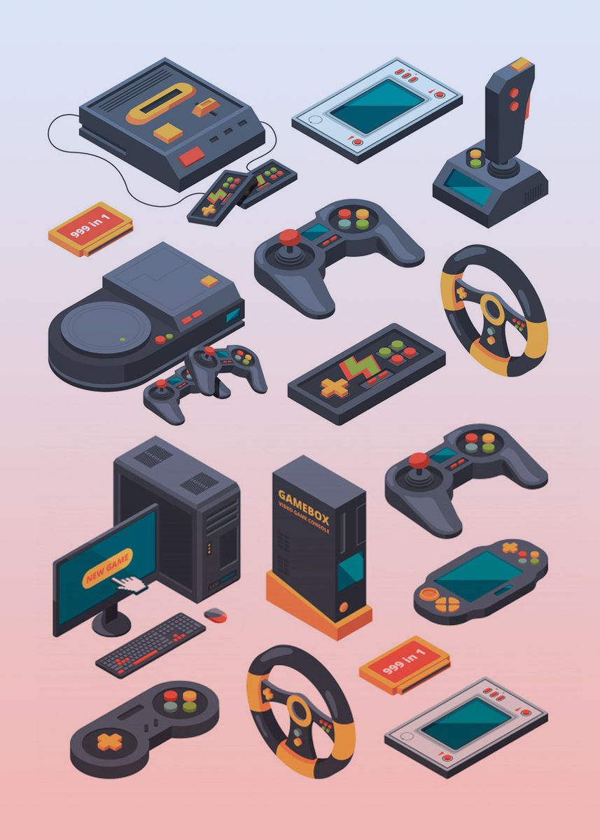 'GAME CONSOLE' Poster, picture, metal print, paint by Zevalentino ...