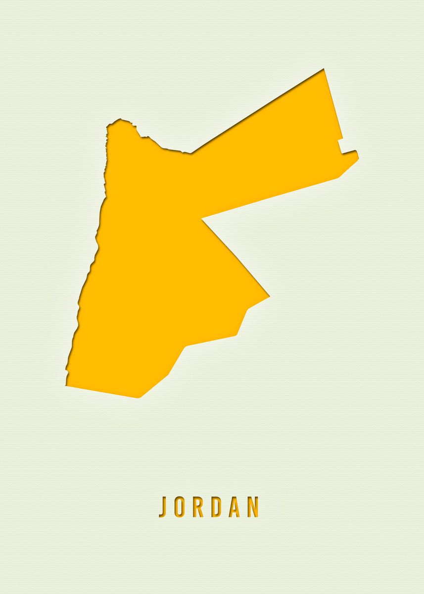 'MAP OF JORDAN' Poster, picture, metal print, paint by Zero Nine | Displate