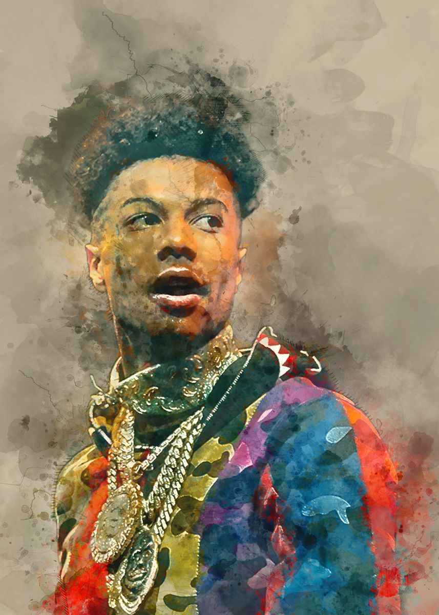 'Blueface' Poster, picture, metal print, paint by DTW GROUP | Displate