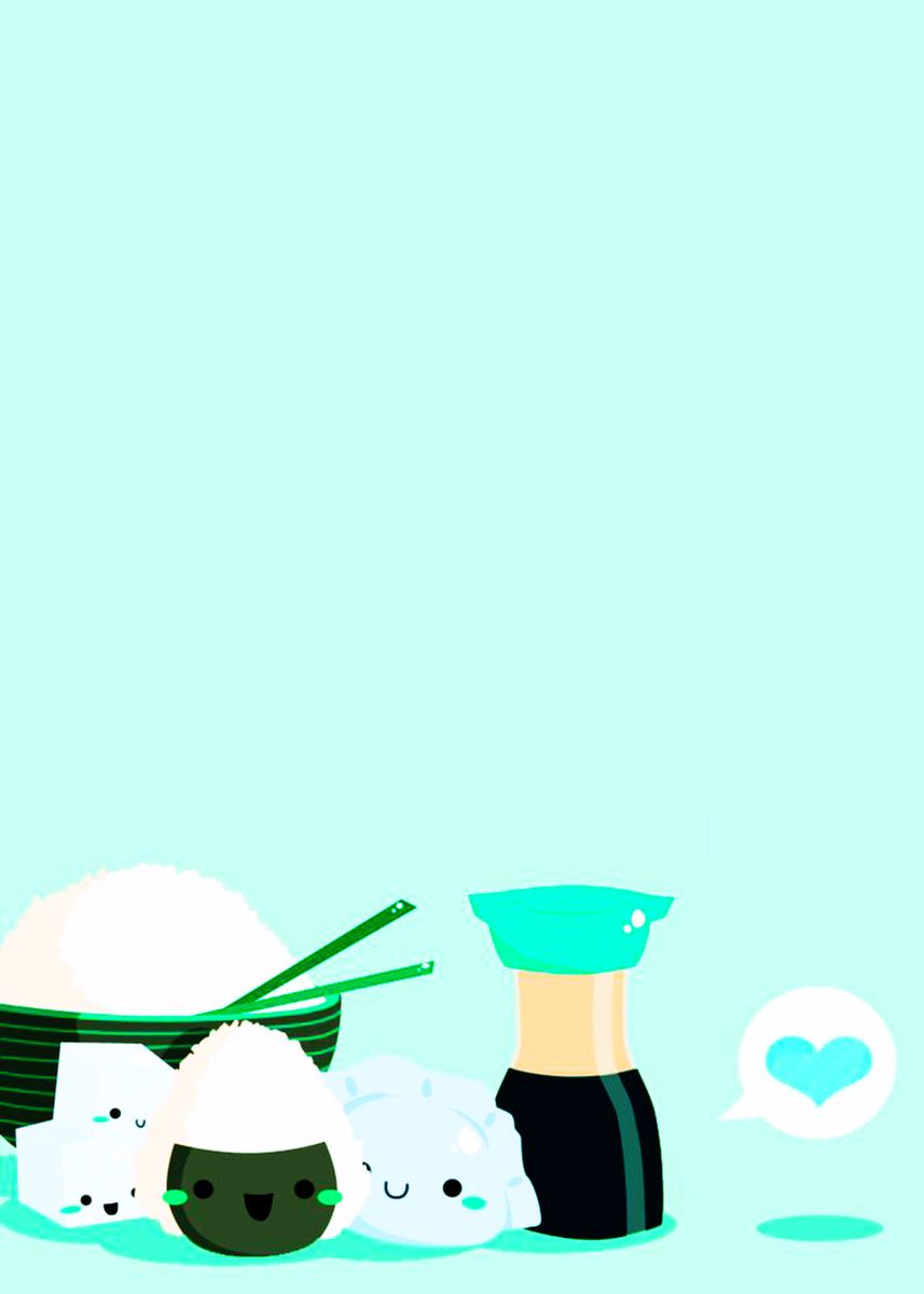 'Cute food' Poster, picture, metal print, paint by Miftah Art | Displate