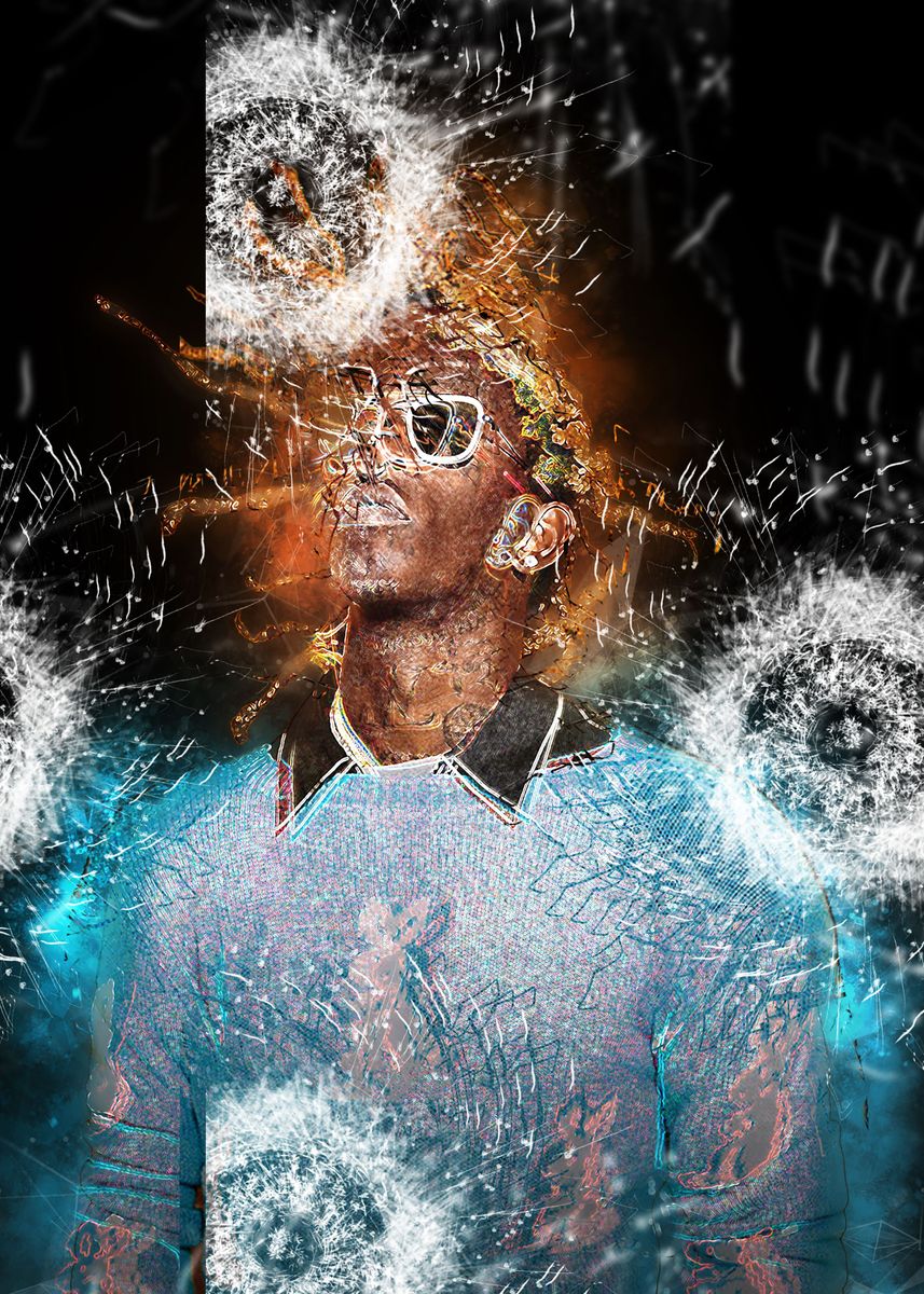 'Young Thug' Poster, picture, metal print, paint by HISAN TEAM | Displate