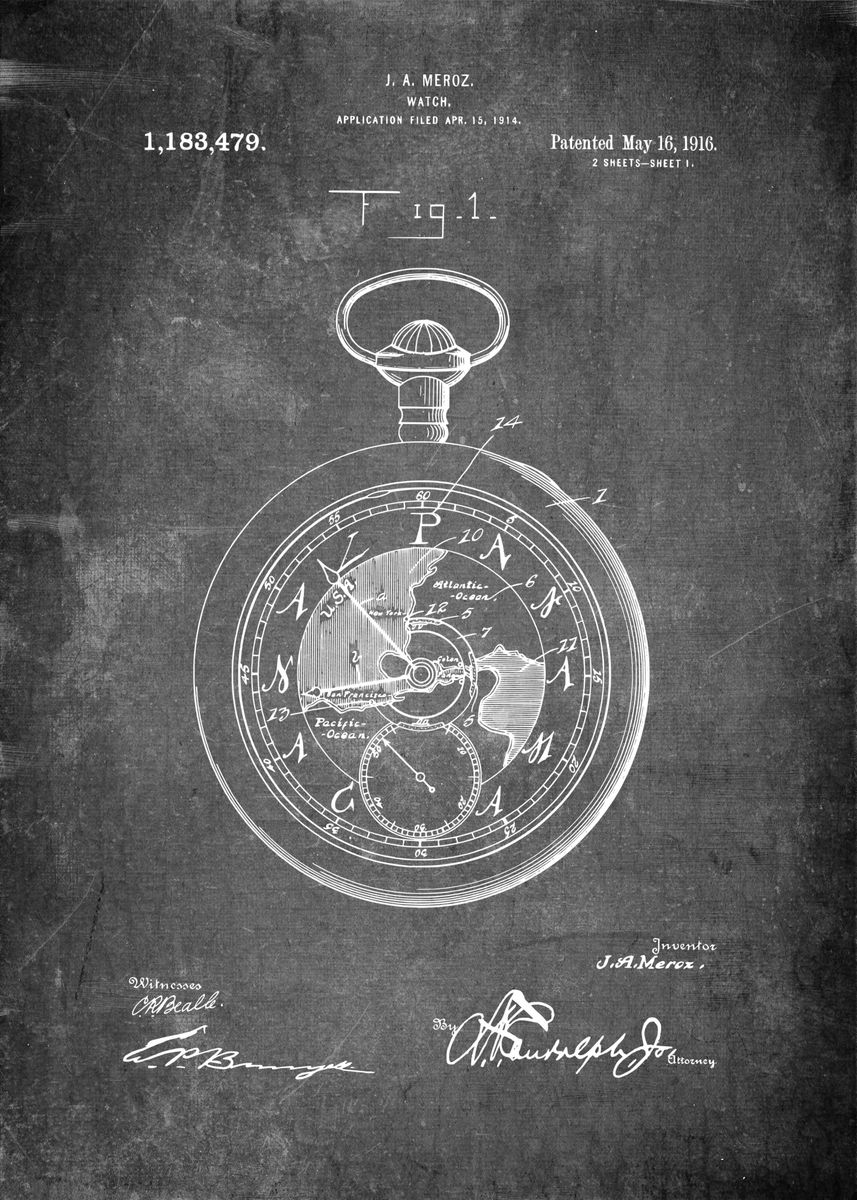 'Watch Patent II' Poster, picture, metal print, paint by Mr Maker ...
