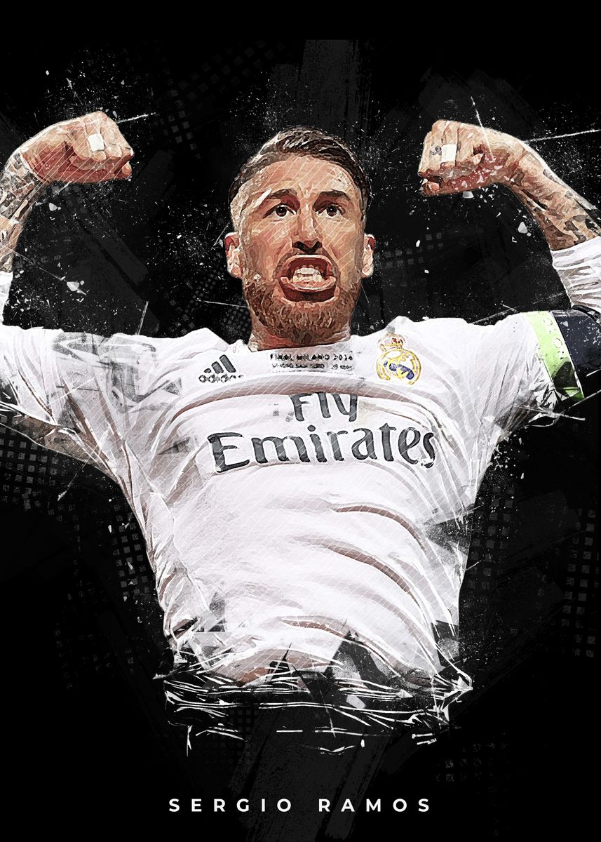 'Sergio Ramos' Poster, picture, metal print, paint by Creative Shop ...