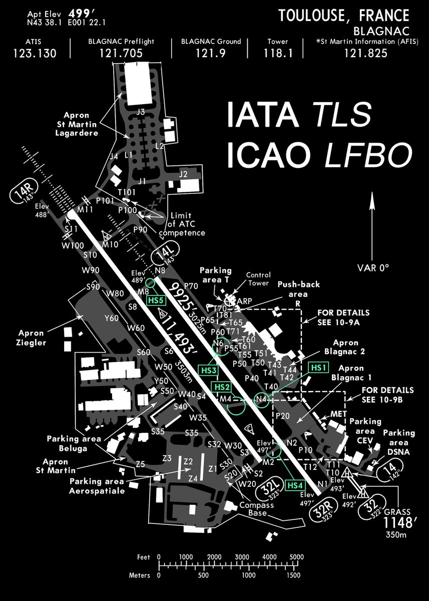'Toulouse Blagnac LFBO' Poster, picture, metal print, paint by ...