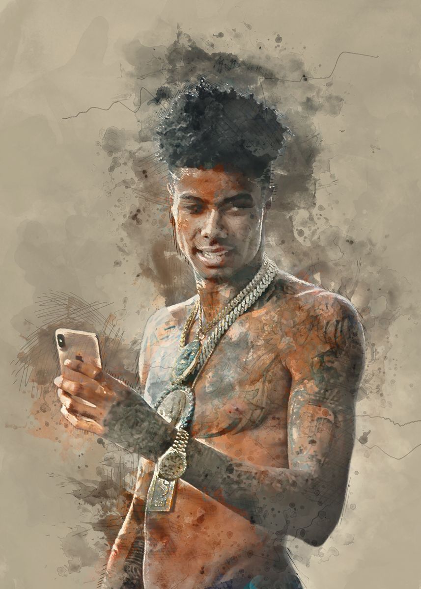 'Blueface' Poster, picture, metal print, paint by DTW GROUP | Displate