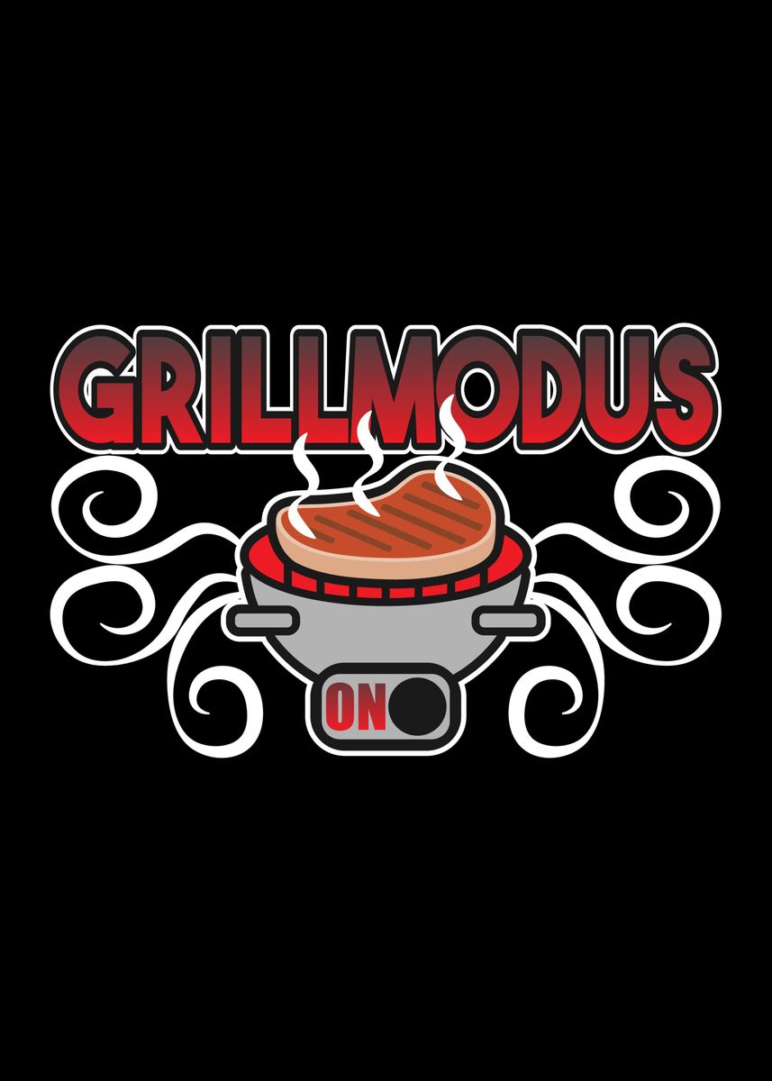 'Grill Mode Grilling Meat' Poster, picture, metal print, paint by ...