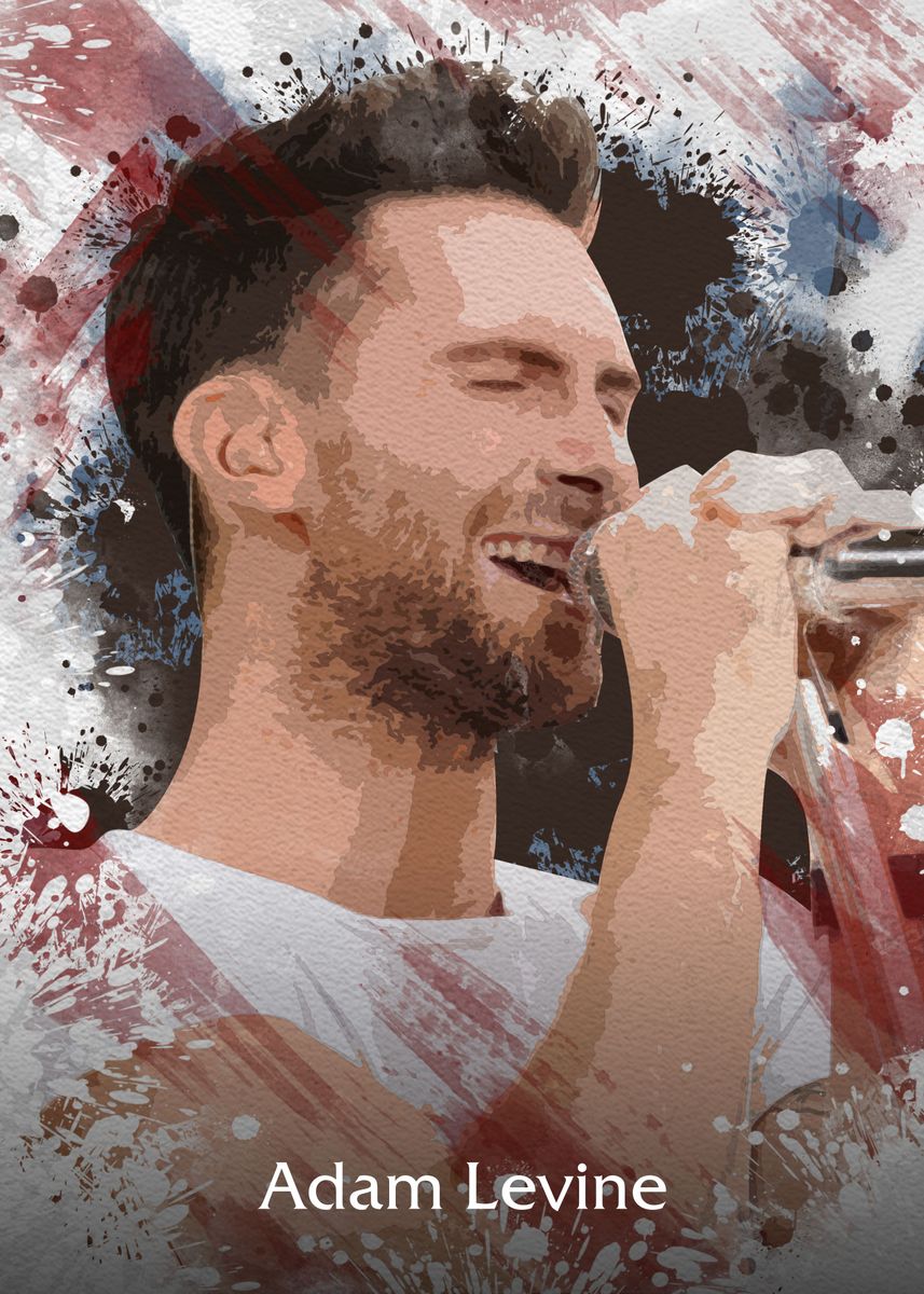 'Adam Levine' Poster, picture, metal print, paint by Rio Josia | Displate