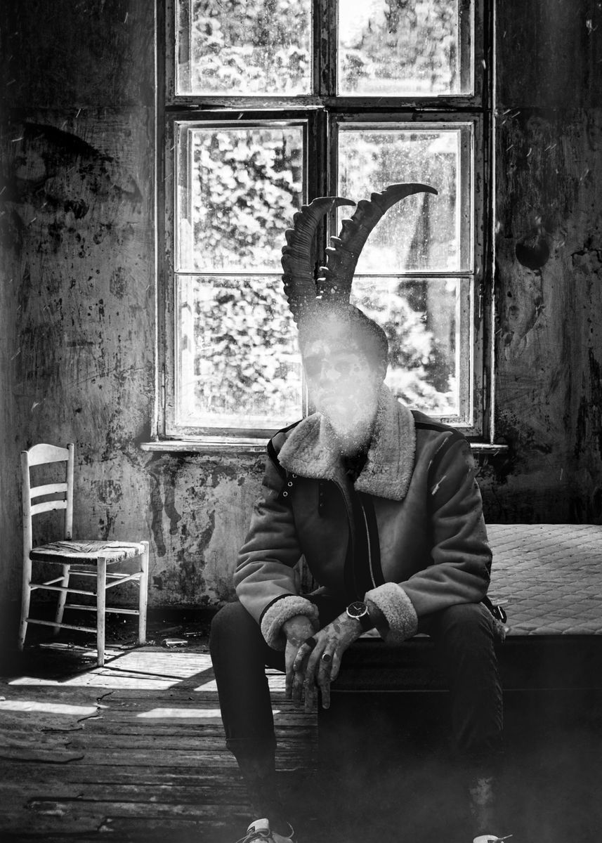 'The Horned Man' Poster, picture, metal print, paint by Aaki | Displate