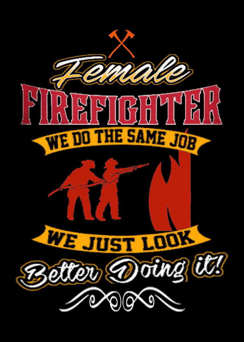 'FEMALE FIREFIGHTER' Poster, picture, metal print, paint by David ...