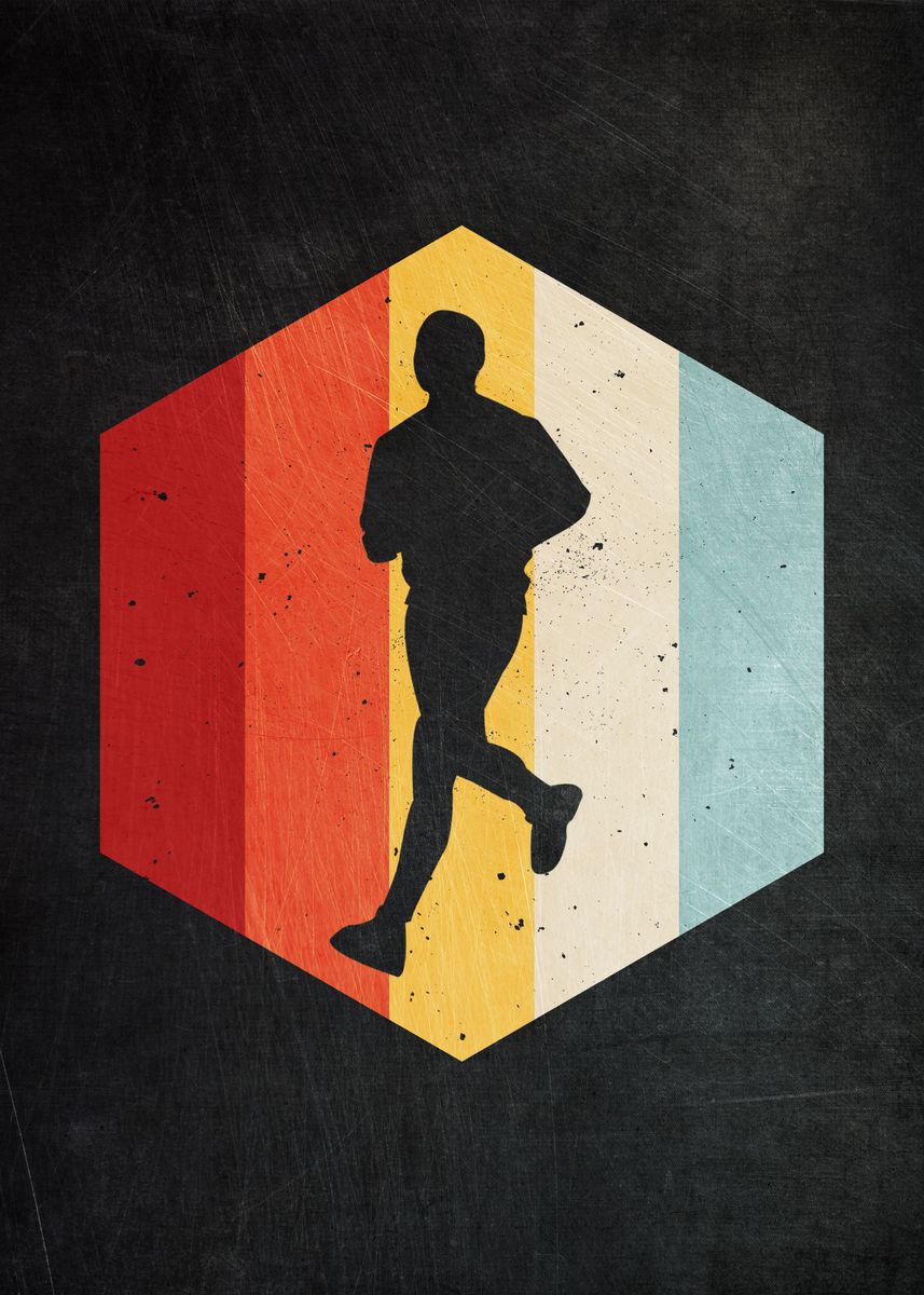 'Running Retro Vintage' Poster, picture, metal print, paint by ...