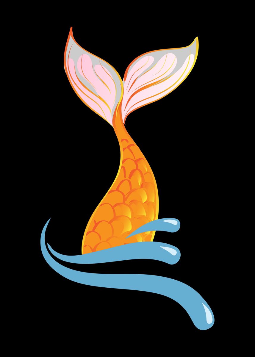 'Mermaid Fin Mermaids Sea' Poster, picture, metal print, paint by ...