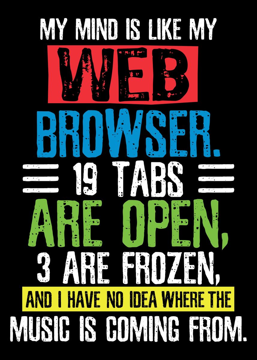 'Web Browser Mind' Poster, picture, metal print, paint by O G | Displate