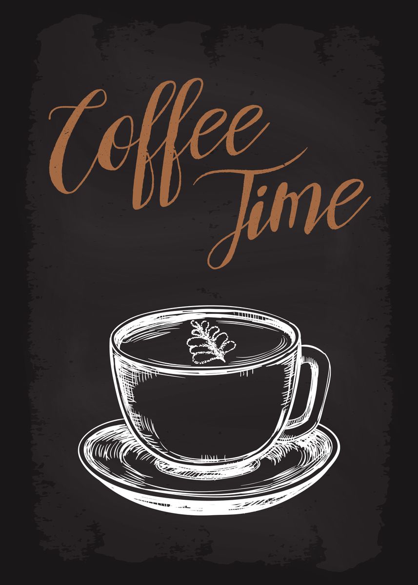 'Coffee Time' Poster, picture, metal print, paint by dkDesign | Displate