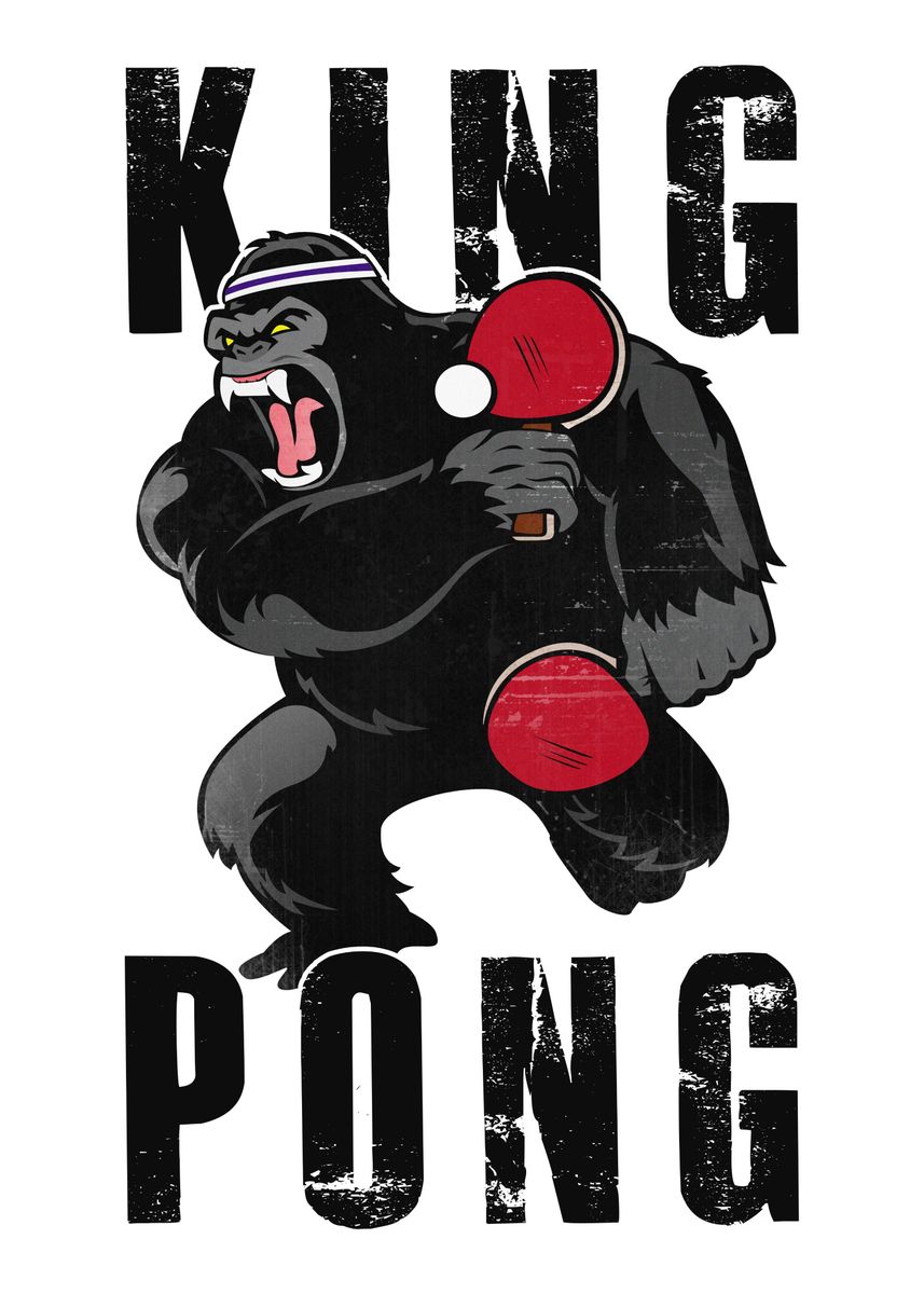 'Vintage King Pong Ping P' Poster, picture, metal print, paint by ...