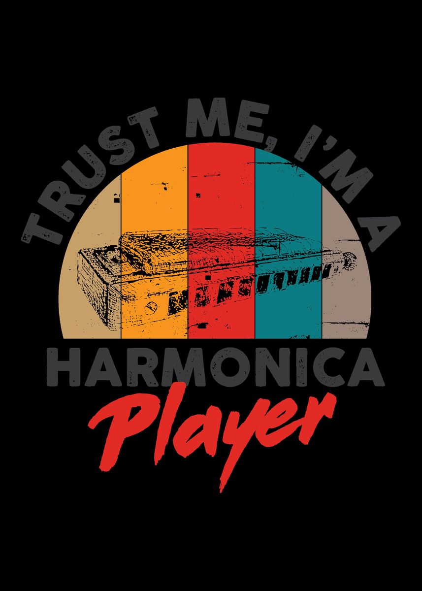 'Harmonica player' Poster, picture, metal print, paint by ...