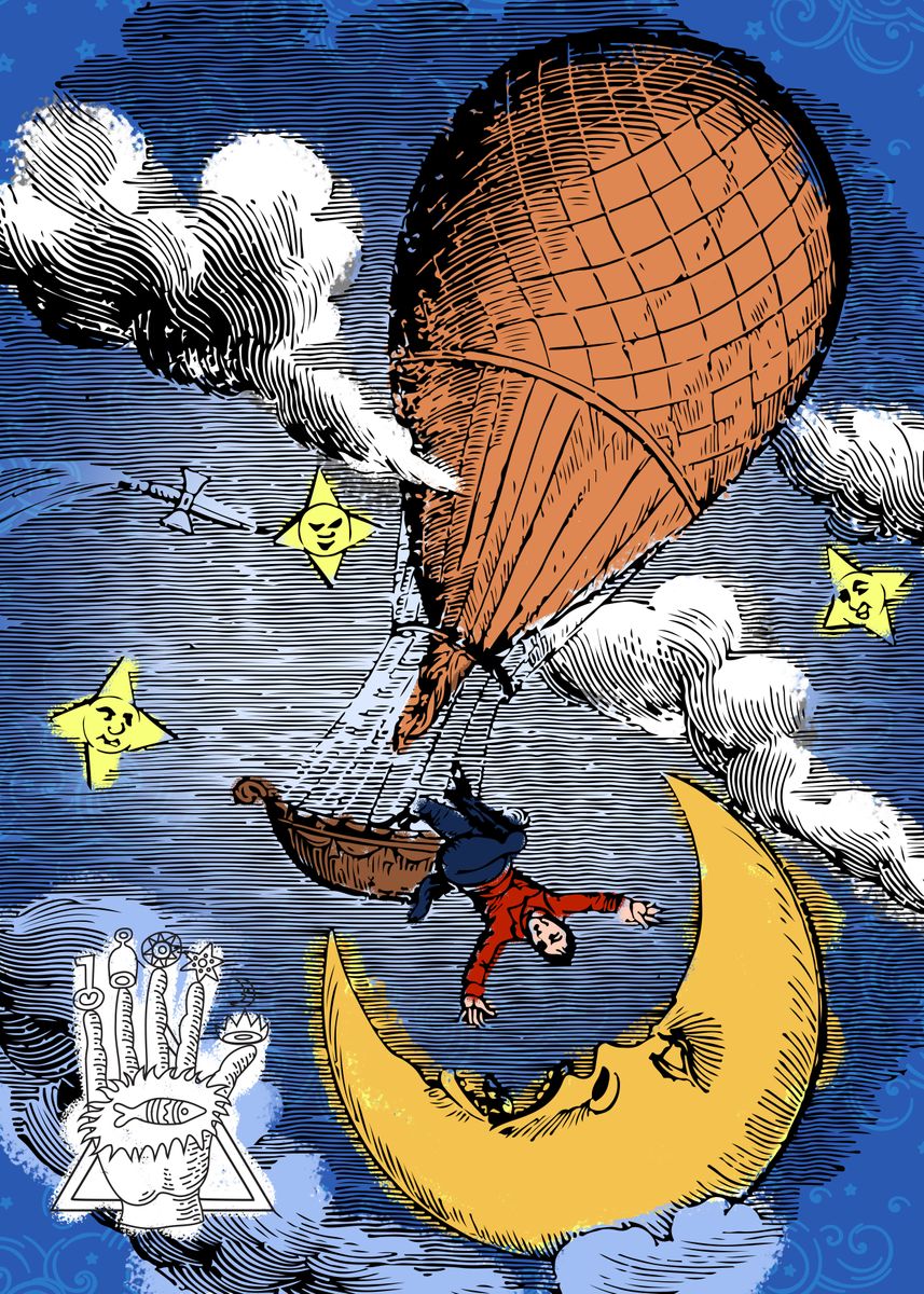 'Vintage alchemy engraving' Poster by Moon Calendar Studio | Displate