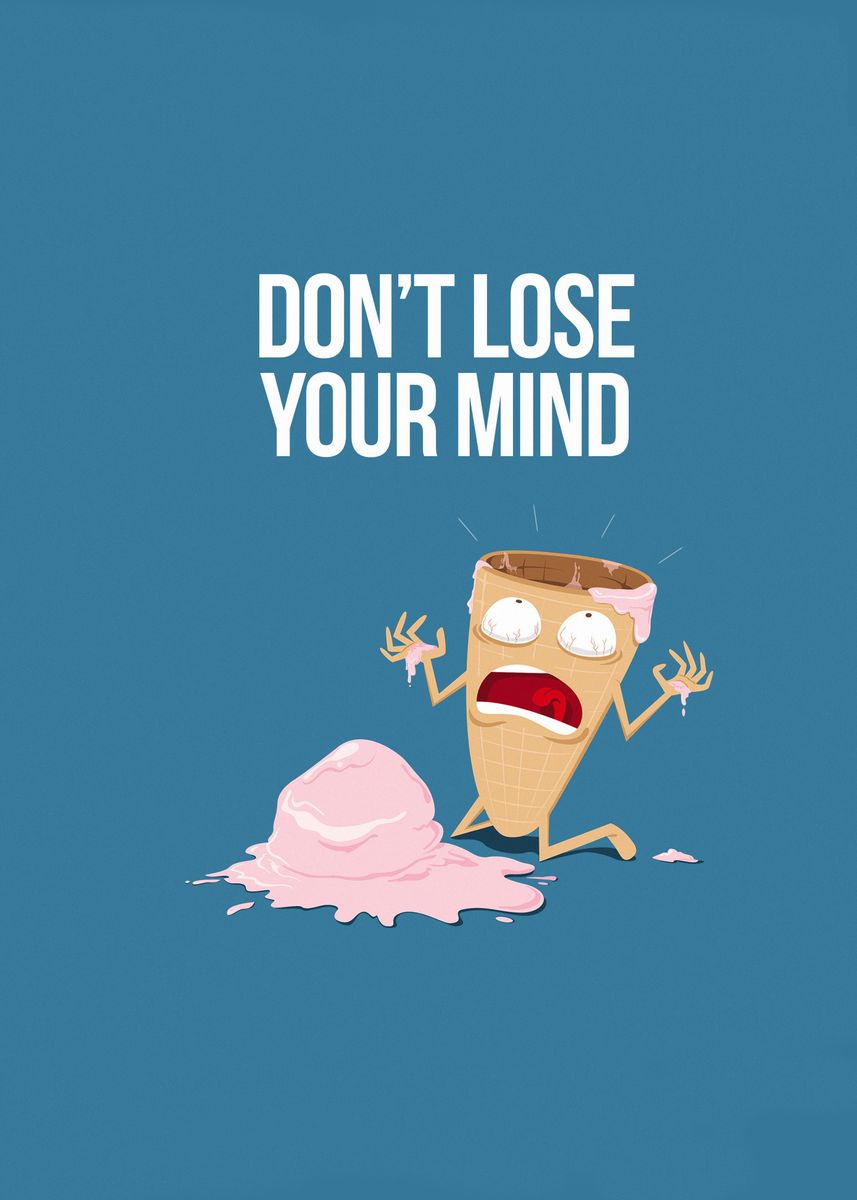 'text art poster lose mind' Poster, picture, metal print, paint by ...