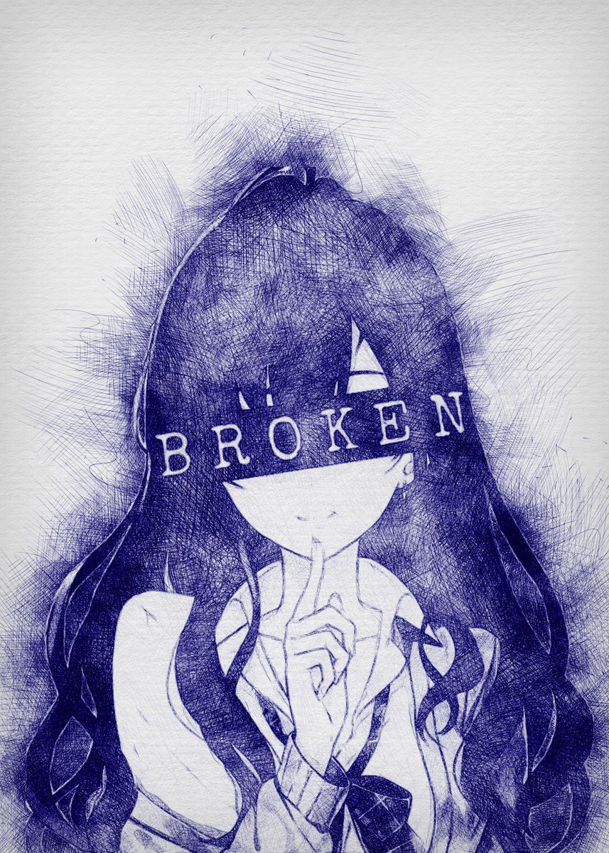 'Broken' Poster, picture, metal print, paint by Nikki Arts | Displate