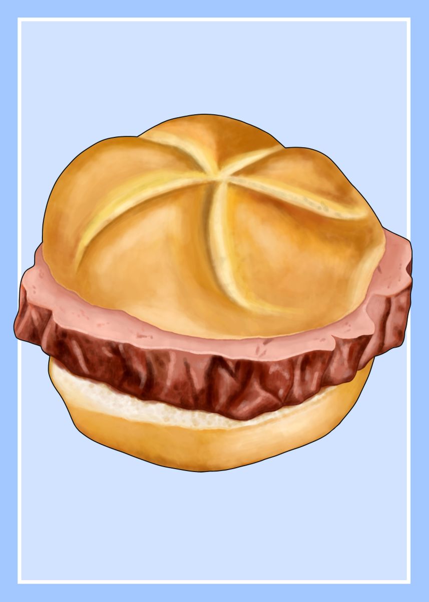 'Meat loaf bread roll' Poster, picture, metal print, paint by ARTemyzz ...