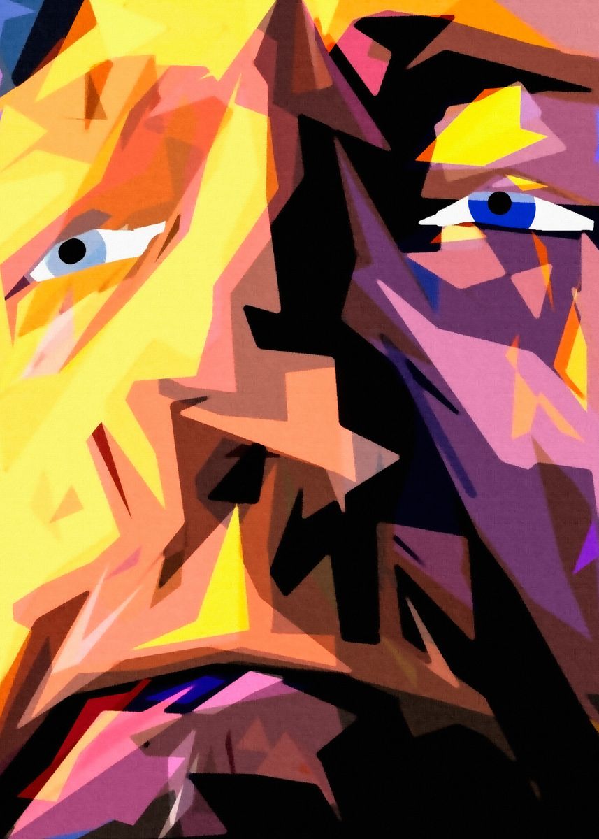 'Mans face in purple color' Poster, picture, metal print, paint by ...