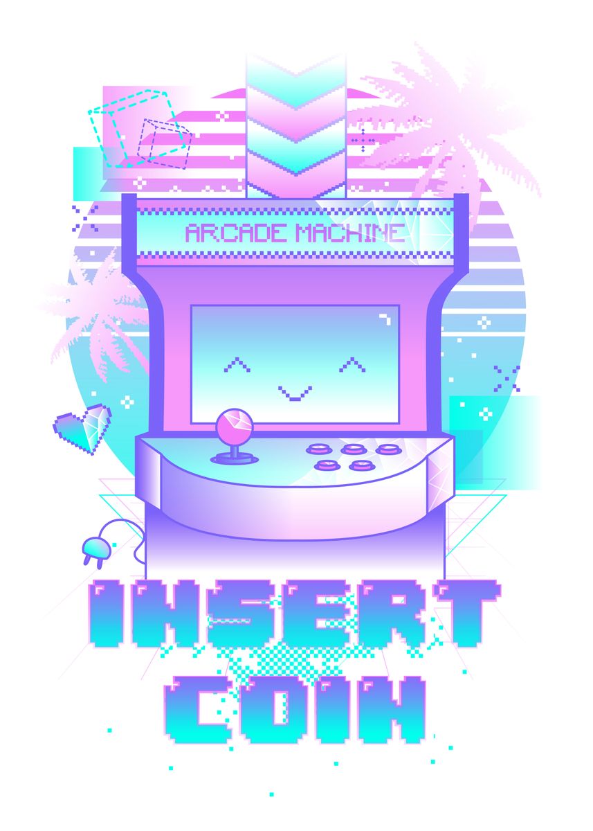 'Vaporwave Arcade Machine' Poster, picture, metal print, paint by ...