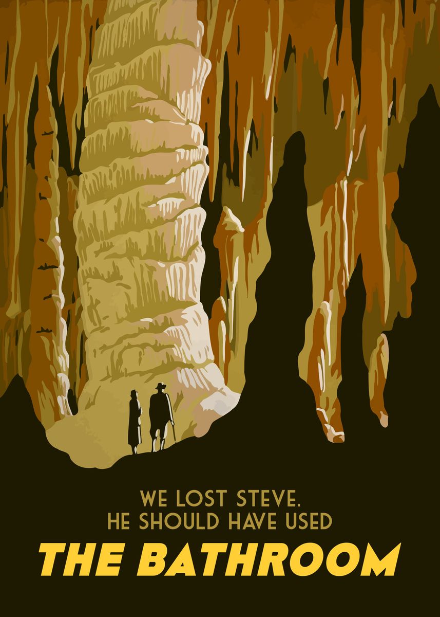 'Funny Bathroom Cavern Cave' Poster, picture, metal print, paint by ...