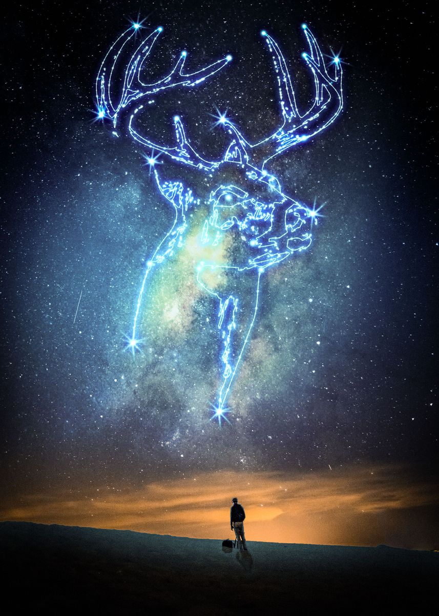 'Deer Constellation' Poster, picture, metal print, paint by Tariq ...