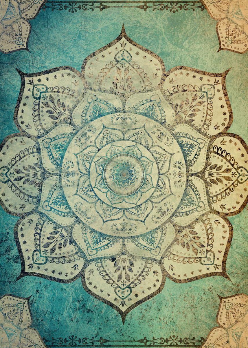 'Faded Indian Mandala' Poster, picture, metal print, paint by Inspired ...