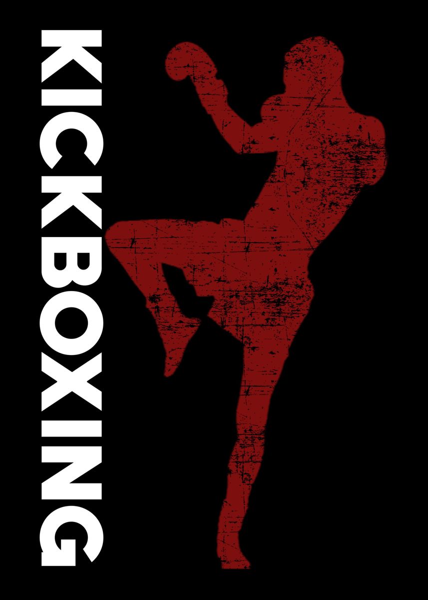 'Vintage Kickboxing Graphic' Poster, picture, metal print, paint by ...