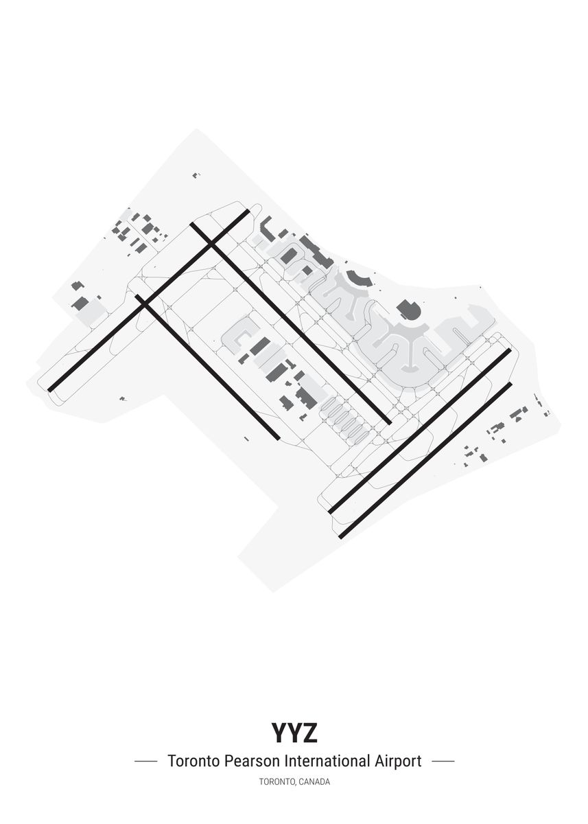 'Toronto Airport Map' Poster, picture, metal print, paint by Conceptual ...