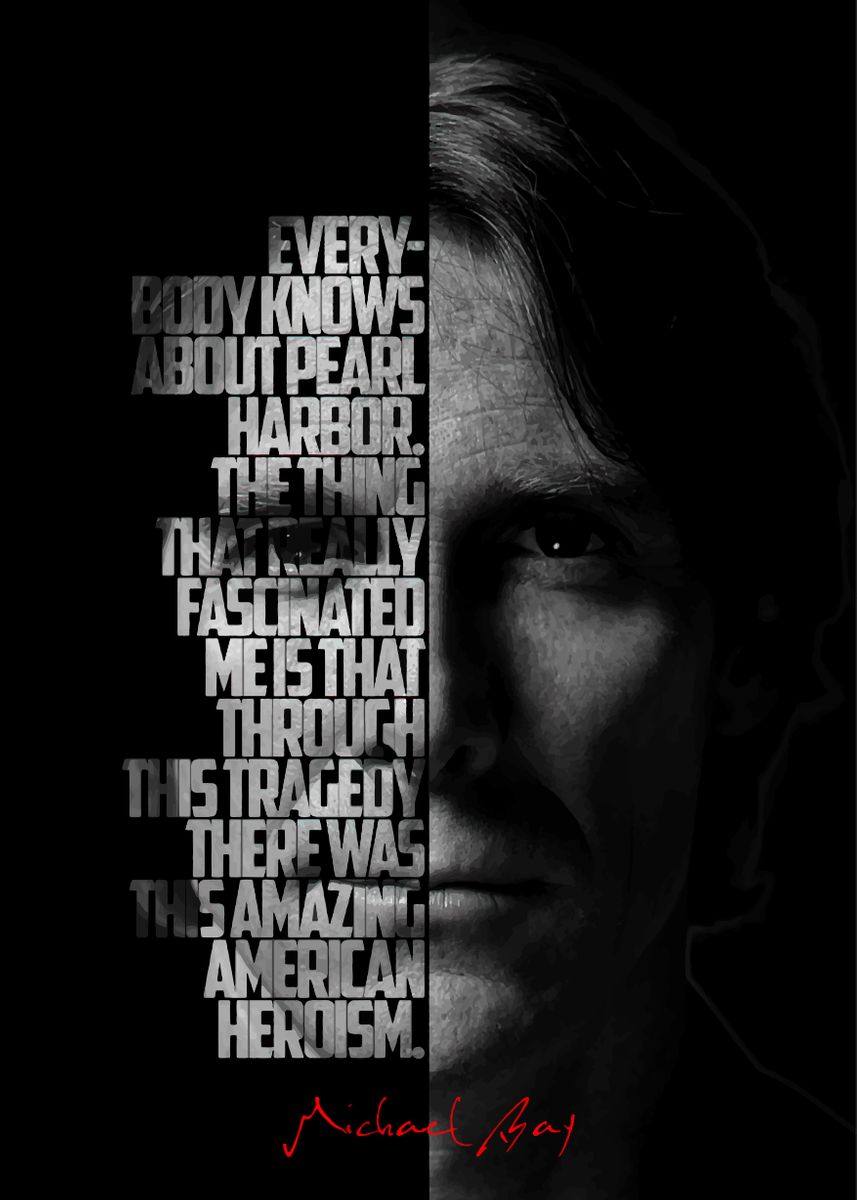 'Michael Bay' Poster, picture, metal print, paint by BnWDesigner | Displate