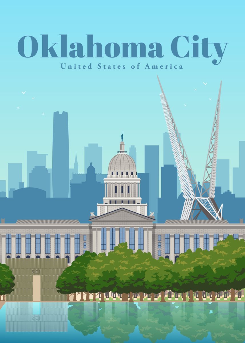 'Travel to Oklahoma City' Poster, picture, metal print, paint by Studio ...