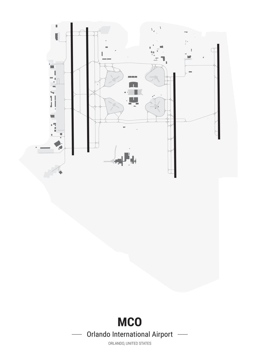 'Orlando Airport Map' Poster by Conceptual Photography | Displate
