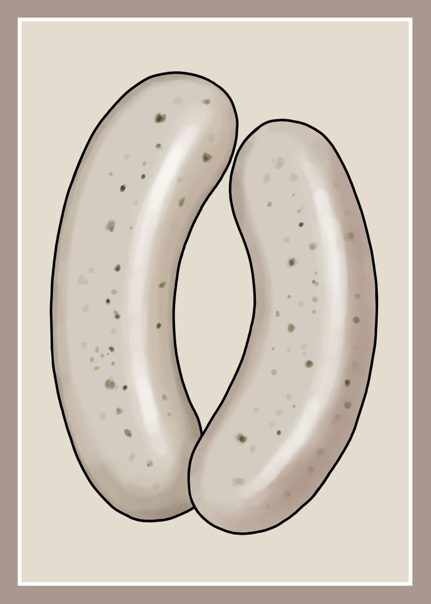 'Veal sausages' Poster, picture, metal print, paint by ARTemyzz | Displate