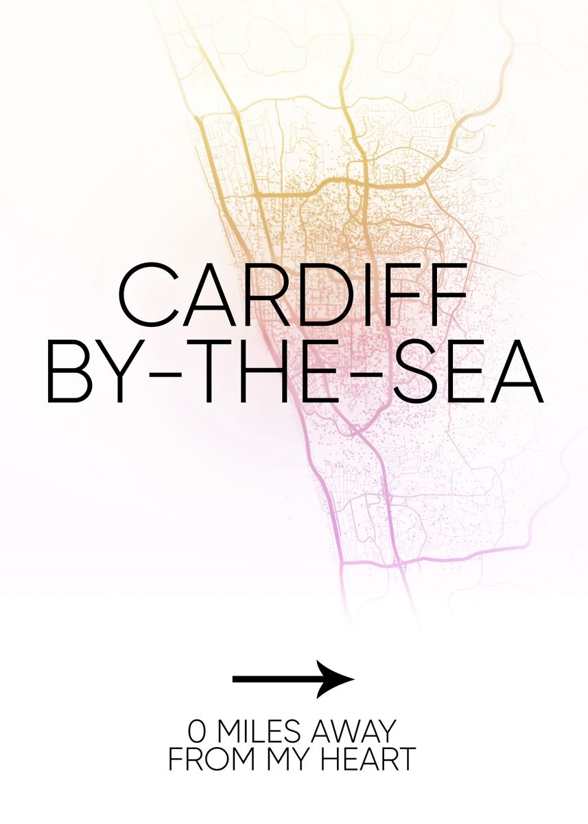 'cardiff by the sea' Poster, picture, metal print, paint by ...